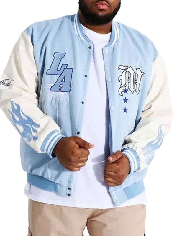 LA Baby Blue Varsity Bomber Jacket